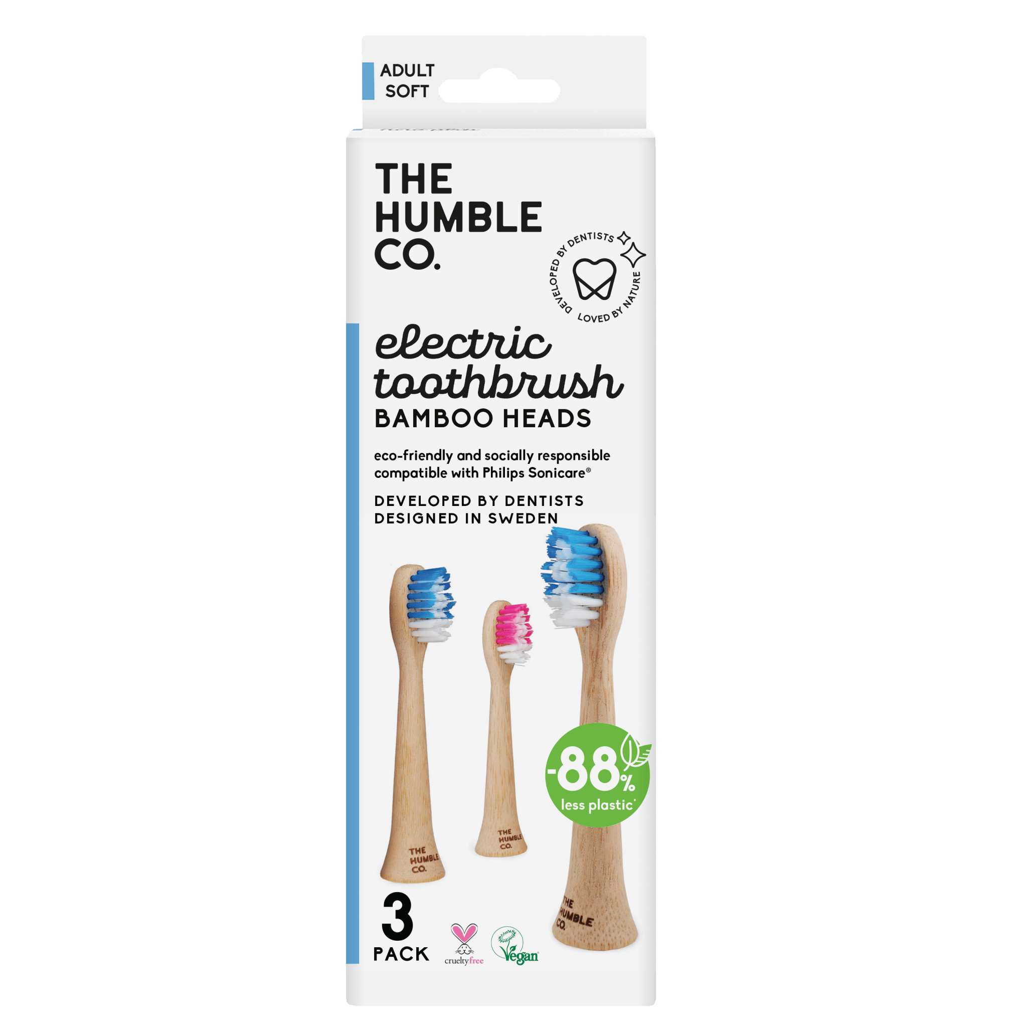 Electric Bamboo Replaceable Head - 3 pack