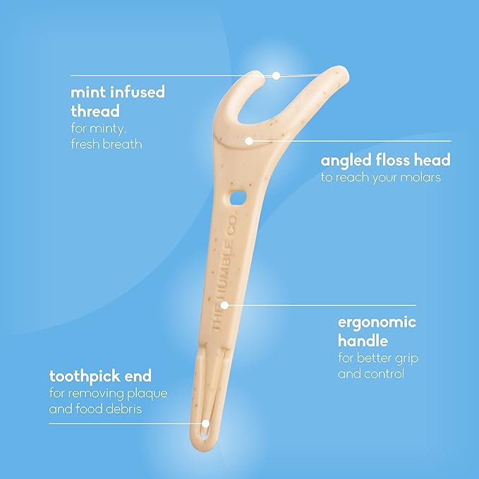 Floss Picks | Grip Handle Mint 50-p | The Humble Co.